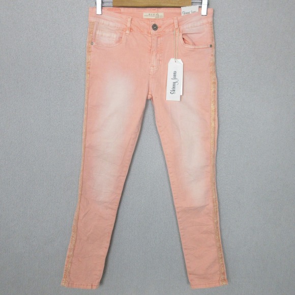 Redial | Jeans | Redial Premium Denim Peach Skinny Jeans Gold Side ...